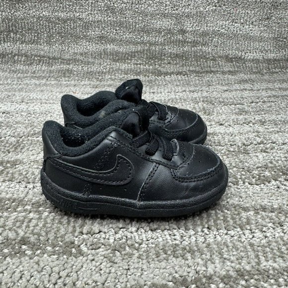 Nike | Shoes | Nike Air Force Af1 Triple Black Ck221001 Crib Booties ...